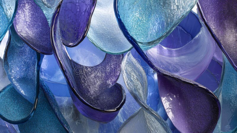 Abstract Blue and Purple Glass Sculpture Art Stock Illustration ...