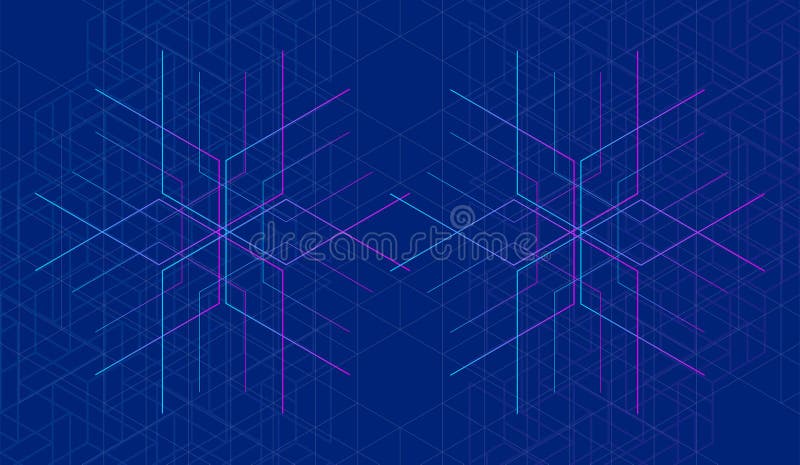 Abstract Blue Purple Hexagon, Network or Electric Image, Geometric ...