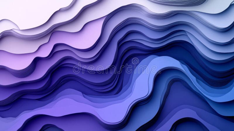 Abstract Blue and Purple Layered Wave Background Stock Illustration ...