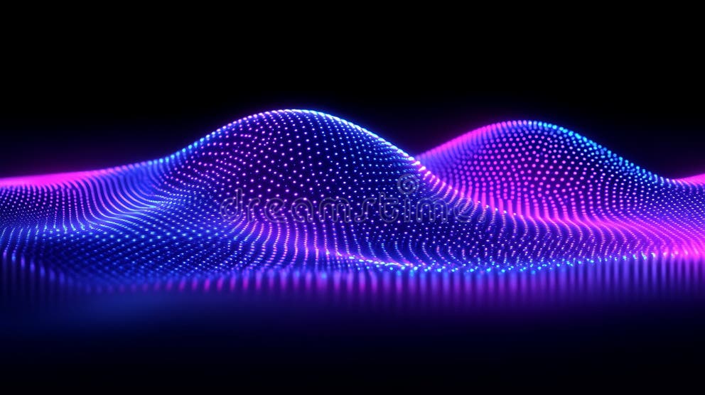 Abstract Blue and Purple Light Wave Pattern Stock Illustration ...