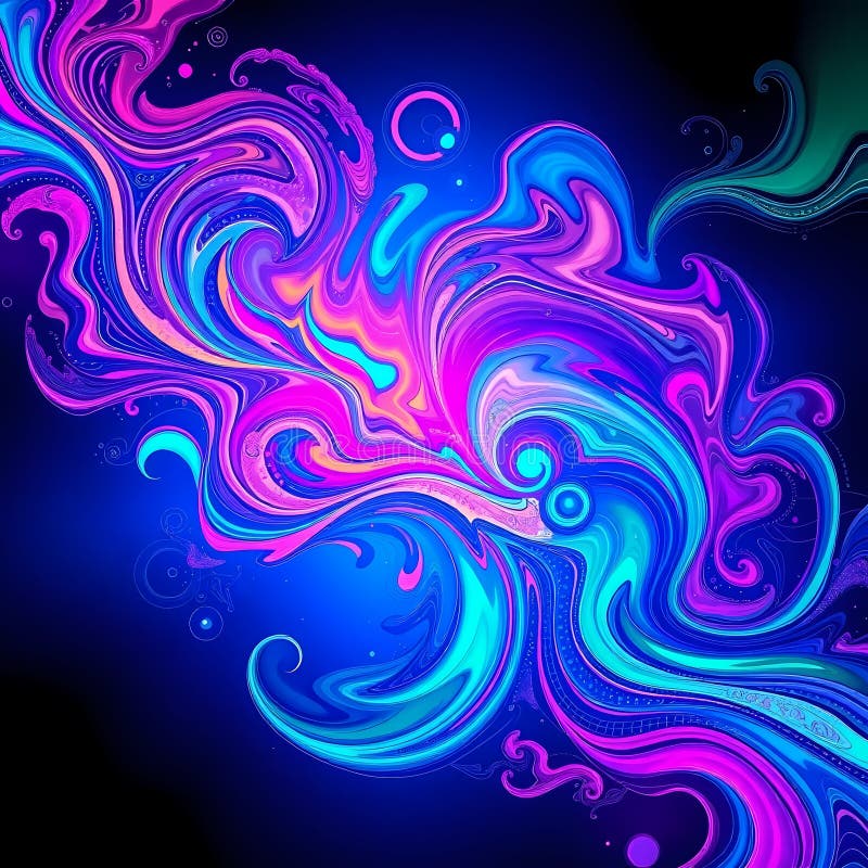 Abstract Blue and Purple Liquid Background. Psychedelic Vector ...