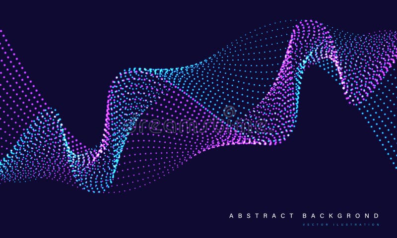 Abstract Blue Purple Mesh Particles Wave Curve Overlap Technology ...
