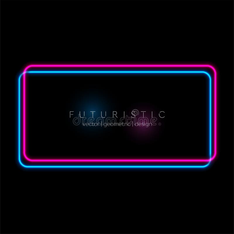 Abstract Blue Purple Neon Rectangle Frame Abstract Background Stock ...