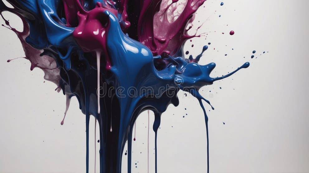 Abstract Blue and Purple Paint Splash Explosion Stock Illustration ...