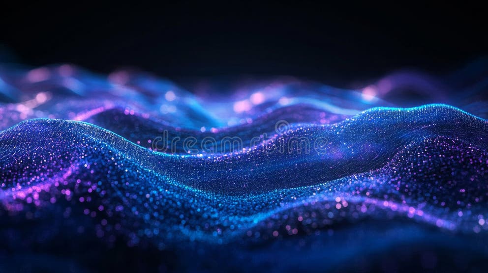 Abstract Blue Purple Particle Wave Background Stock Illustration ...