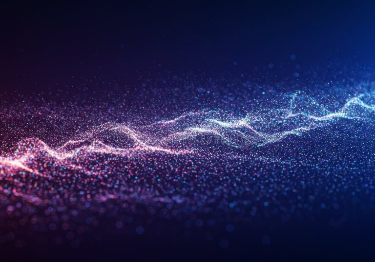 Abstract Blue Purple Particle Wave Background Stock Illustration ...