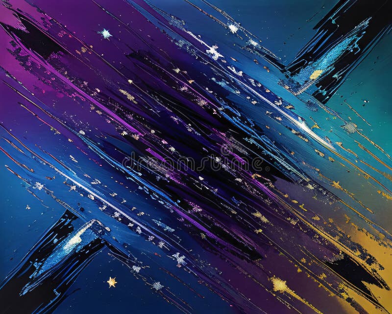 Abstract Blue and Purple Rugged Shapes. Dark Blue Background with White ...