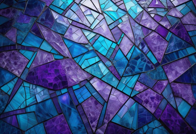 Abstract Blue and Purple Stained Glass Texture Stock Illustration ...
