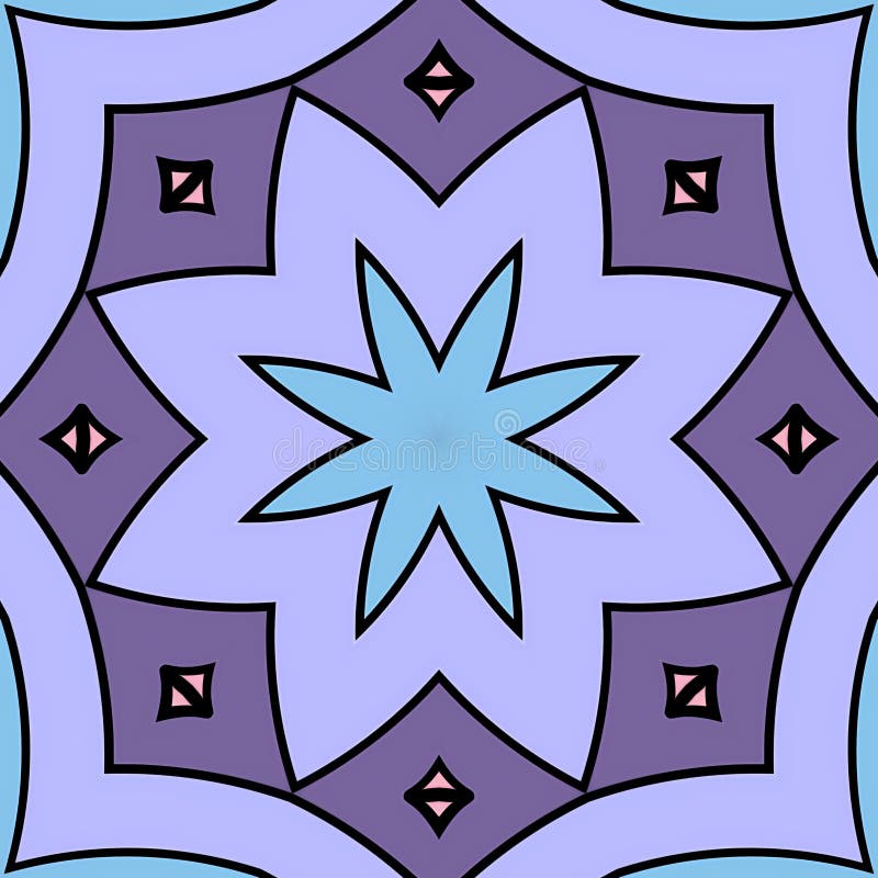 Abstract Blue and Purple Star Pattern with Sharp Lines. Stock ...