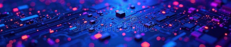 Abstract Blue Purple Tech Circuit Board Texture, Glowing, Lines Stock ...
