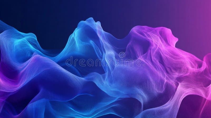 Abstract Blue Purple Wave Background Digital Art Stock Illustration ...