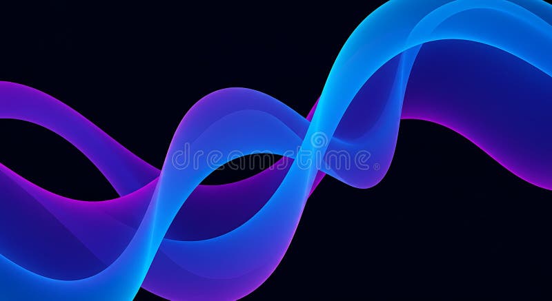 Abstract Blue and Purple Wave Design Flowing Dynamically Across a Dark ...