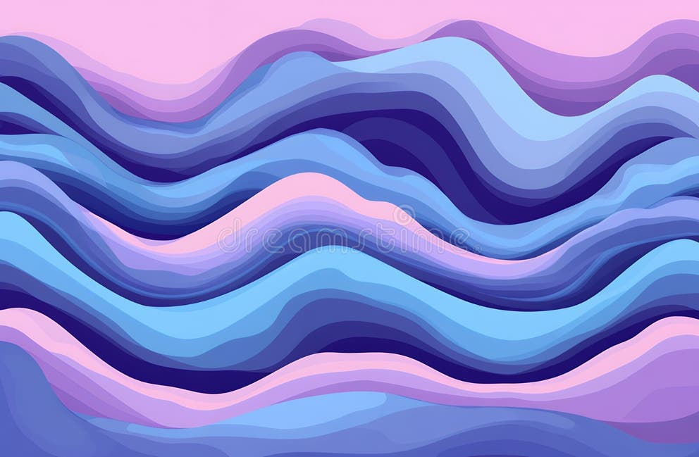 Abstract Blue Purple Wave Pattern Background Design Stock Illustration ...