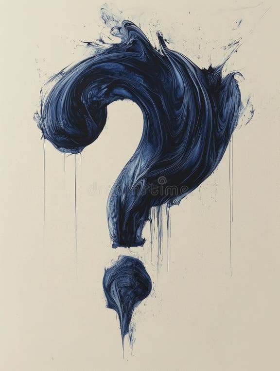 Abstract Blue Question Mark with Dripping Paint Stock Photo - Image of ...