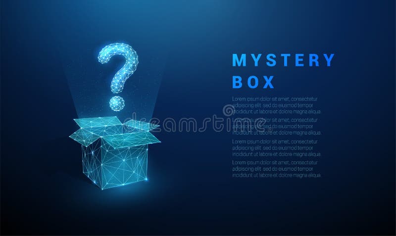 Abstract Blue Question Mark Flying from the Open Box. Stock Vector ...
