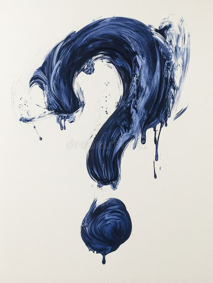 Abstract Blue Question Mark Painted on a Blank Background Stock Image ...