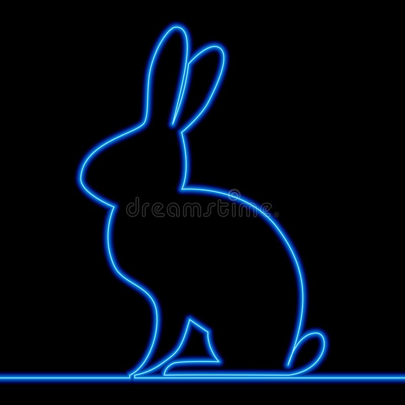 Abstract Blue Rabbit Animal Symbol Icon Neon Glow Concept Stock Vector ...