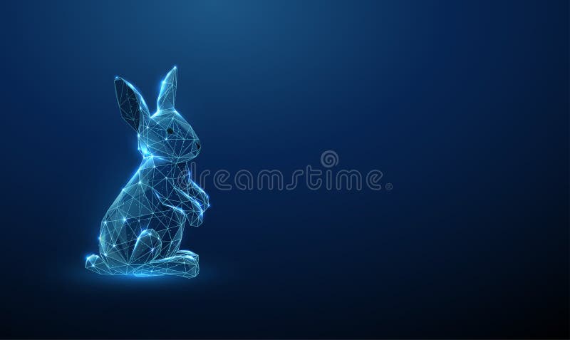 Abstract Blue Rabbit. 2023 Animal Symbol of the Year Stock Vector ...