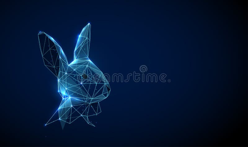 Abstract Blue Rabbit Head. 2023 Animal Symbol of the Year Stock Vector ...