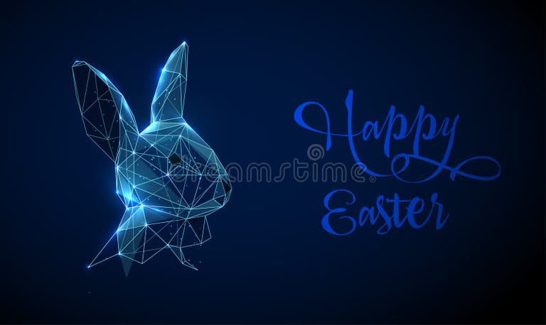Abstract Blue Rabbit Head. Easter Bunny Stock Vector - Illustration of ...