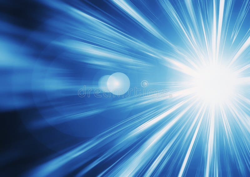 Abstract Blue Rays Background Shining in Outer Space Stock Image ...