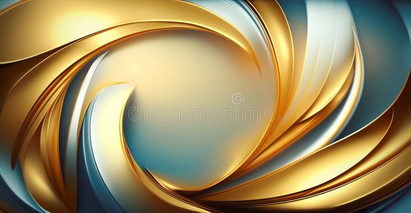 Abstract Blue Realistic Illustration with Wavy Forms. Modern ...