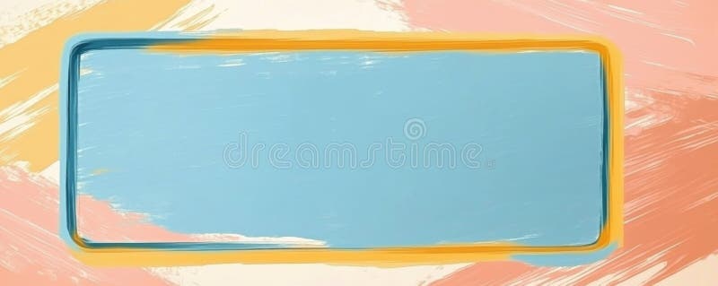Abstract Blue Rectangular Frame with Yellow Edges on a Textured ...