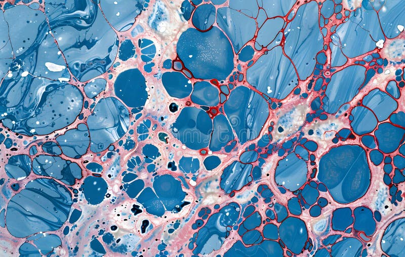 Abstract Blue & Red Cell Pattern Stock Illustration - Illustration of ...