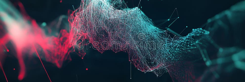 Abstract Blue and Red Digital Network Stock Illustration - Illustration ...