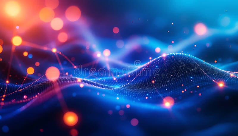 Abstract Blue and Red Energy Wave Background Image Stock Illustration ...