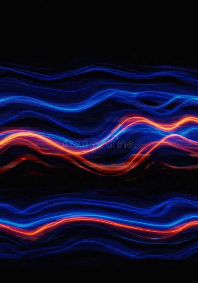 Abstract Blue and Red Energy Waves on Dark Background Stock ...