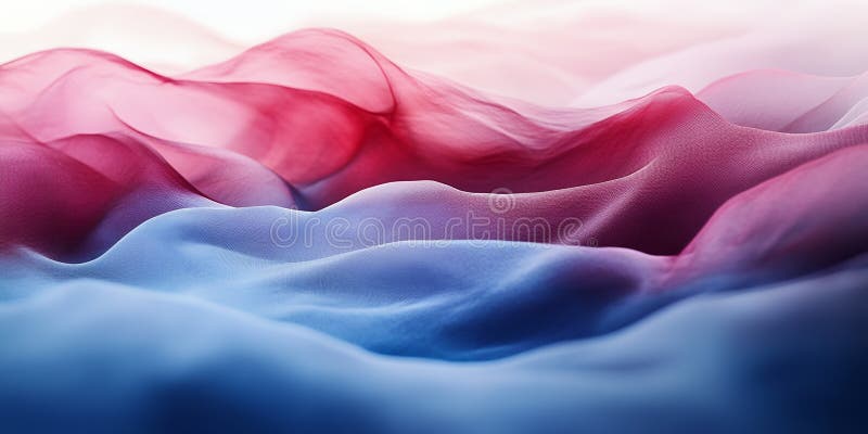 Abstract Blue Red Fabric Texture Soft Draped Silk Chiffon Background ...