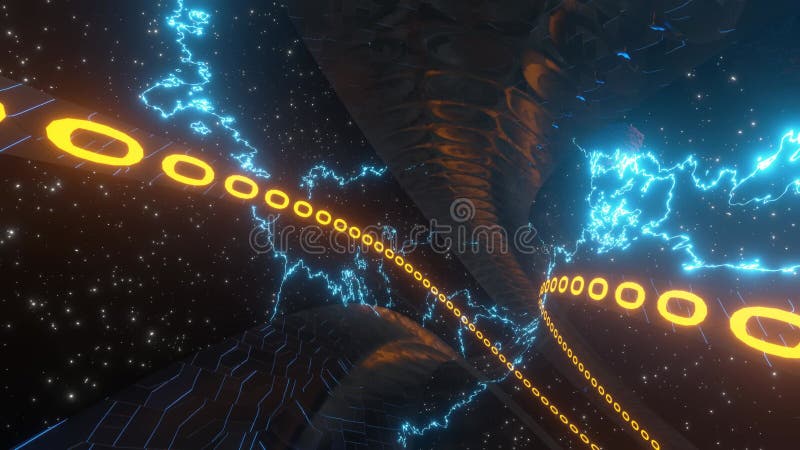 3d Render Interstellar Light Tunnel 80s Style Retro. Stock Video ...