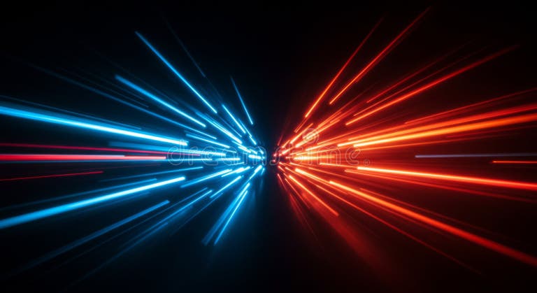Abstract Blue and Red Light Rays Motion Background Stock Illustration ...
