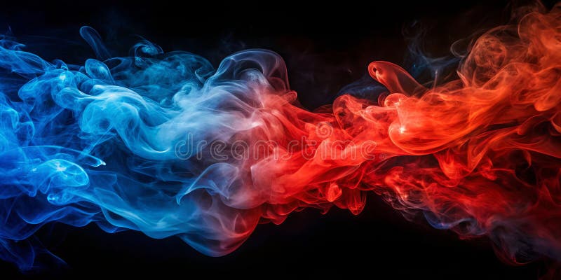 Abstract Blue and Red Smoke Composition Stock Illustration ...