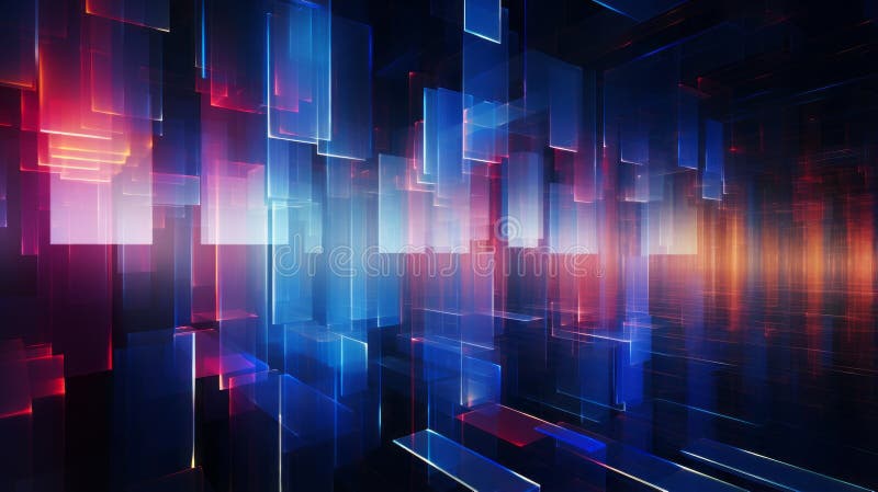 Abstract Blue and Red Squares Stock Illustration - Illustration of ...