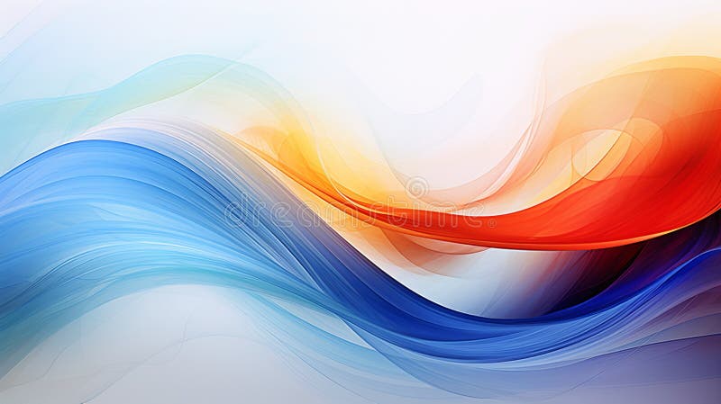 Abstract Blue and Red Wave Design on White Background for Creative ...