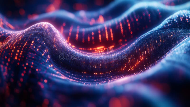 Abstract Blue Red Wave Particle Background Stock Illustration ...