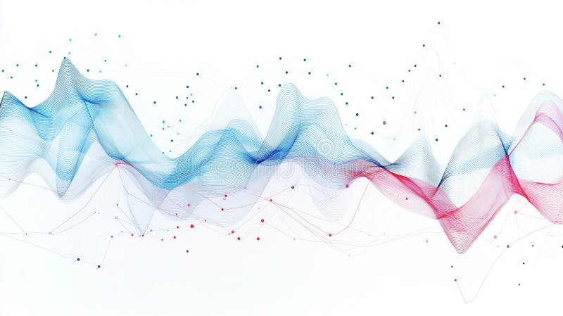 Abstract Blue and Red Wave Patterns with Dotted Accents Stock Photo ...