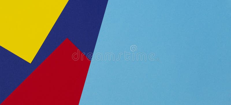 Abstract Blue, Red and Yellow Color Paper Geometry Composition ...