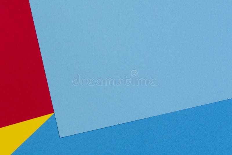 Abstract Blue, Red and Yellow Color Paper Geometry Composition ...