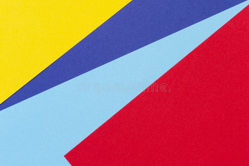 Abstract Blue, Red and Yellow Color Paper Geometry Composition ...