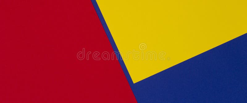 Abstract Blue, Red and Yellow Color Paper Geometry Composition ...