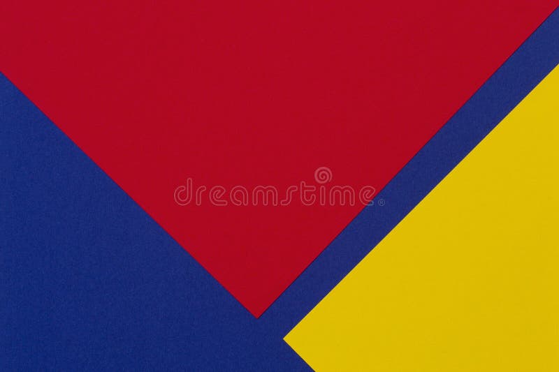 Abstract Blue, Red and Yellow Color Paper Geometry Composition ...