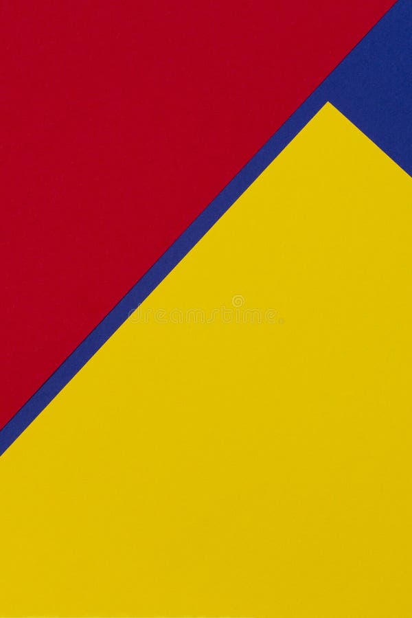 Abstract Blue, Red and Yellow Color Paper Geometry Composition ...