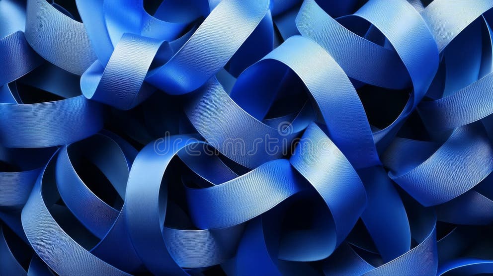 Abstract Blue Ribbons Intertwined Design Stock Illustration ...