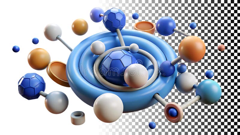 Abstract Blue Rings, Modern Design and Geometric Pattern Element Png ...