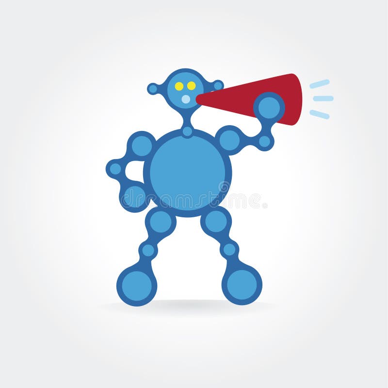 Abstract Blue Robot Talking Vector Icon Concept. Stock Vector ...