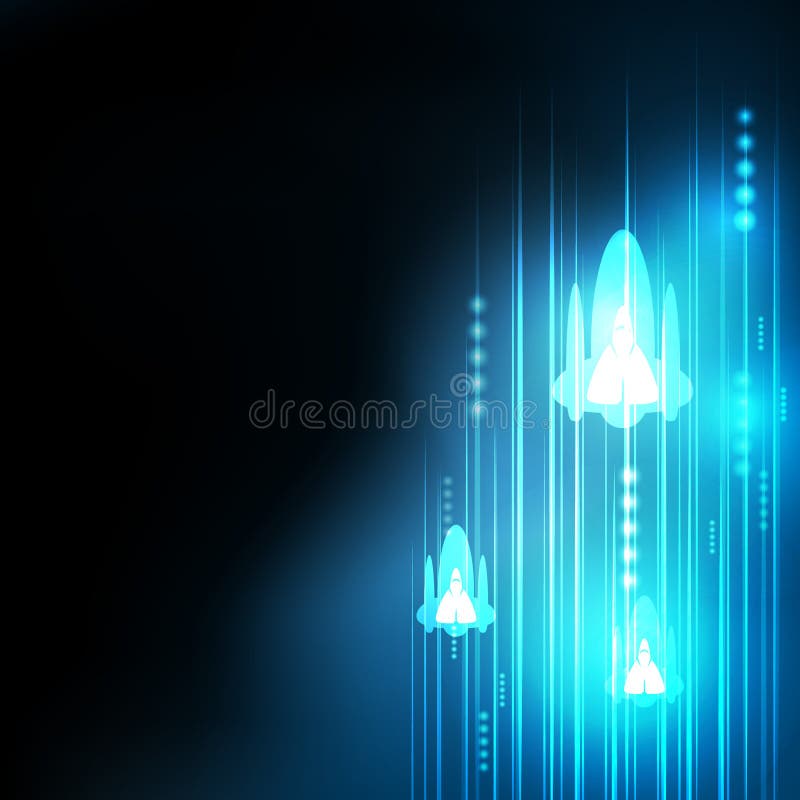Abstract Blue Rocket Technology Stock Illustration - Illustration of ...