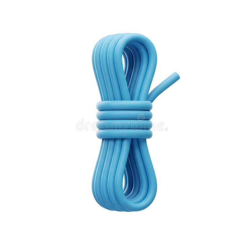 Abstract Blue Rope Coil Knot: a 3D Render of a Tied Light Blue Cord ...